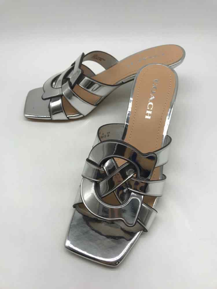 Coach Silver Size 8.5 Strappy Heels - Gem