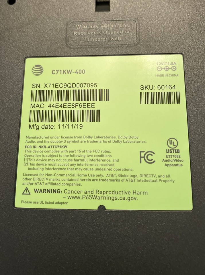 AT&T C71KW-400 Direct TV NOW Streaming Box Osprey Android TV OTT Box ...