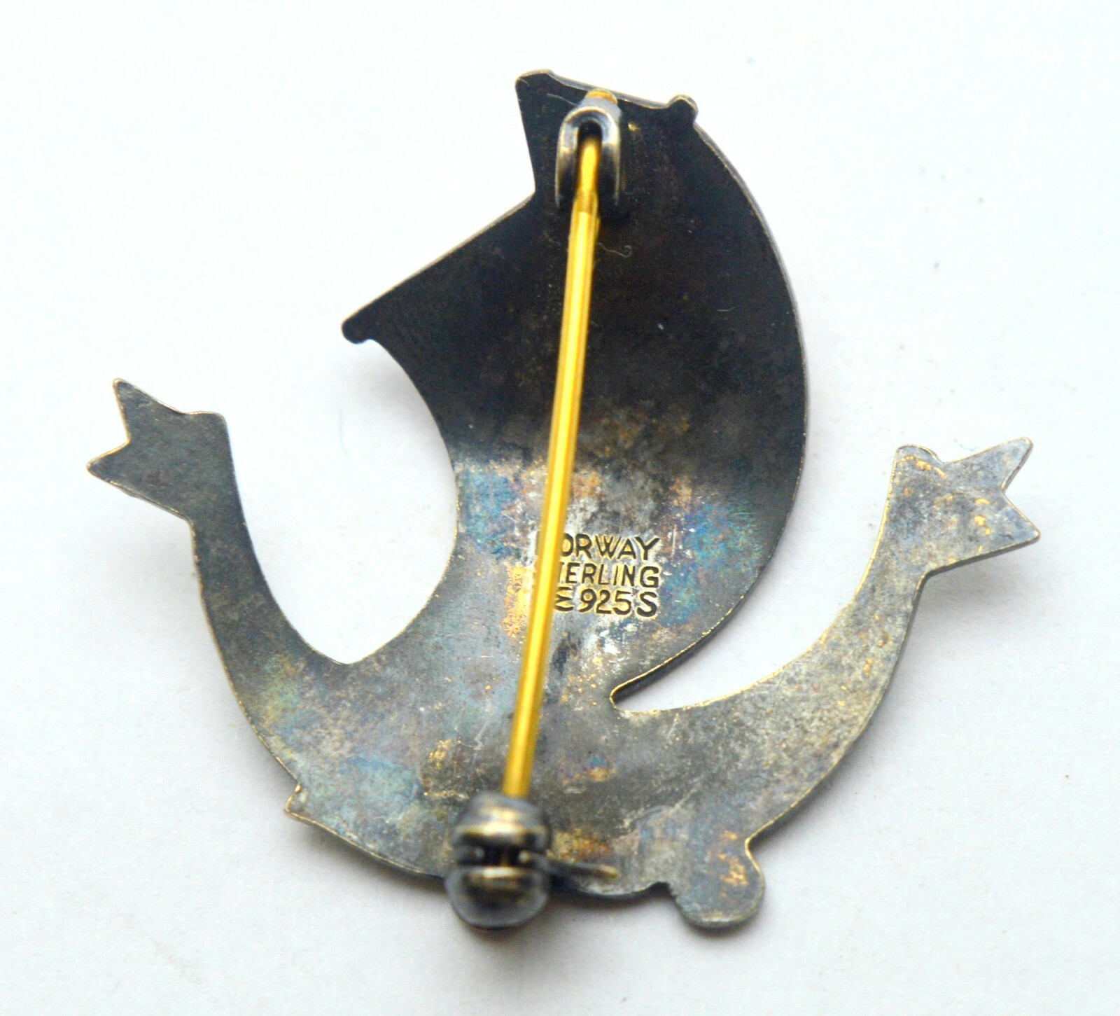 925 STERLING SILVER AKSEL HOLMSEN VIKING SHIP ENAMELE… - Gem