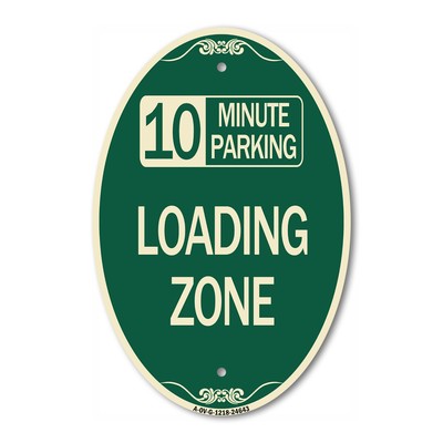 Designer Sign 10 Minute Parking Loading Zone 12" x 18" Metal Sign | eBay