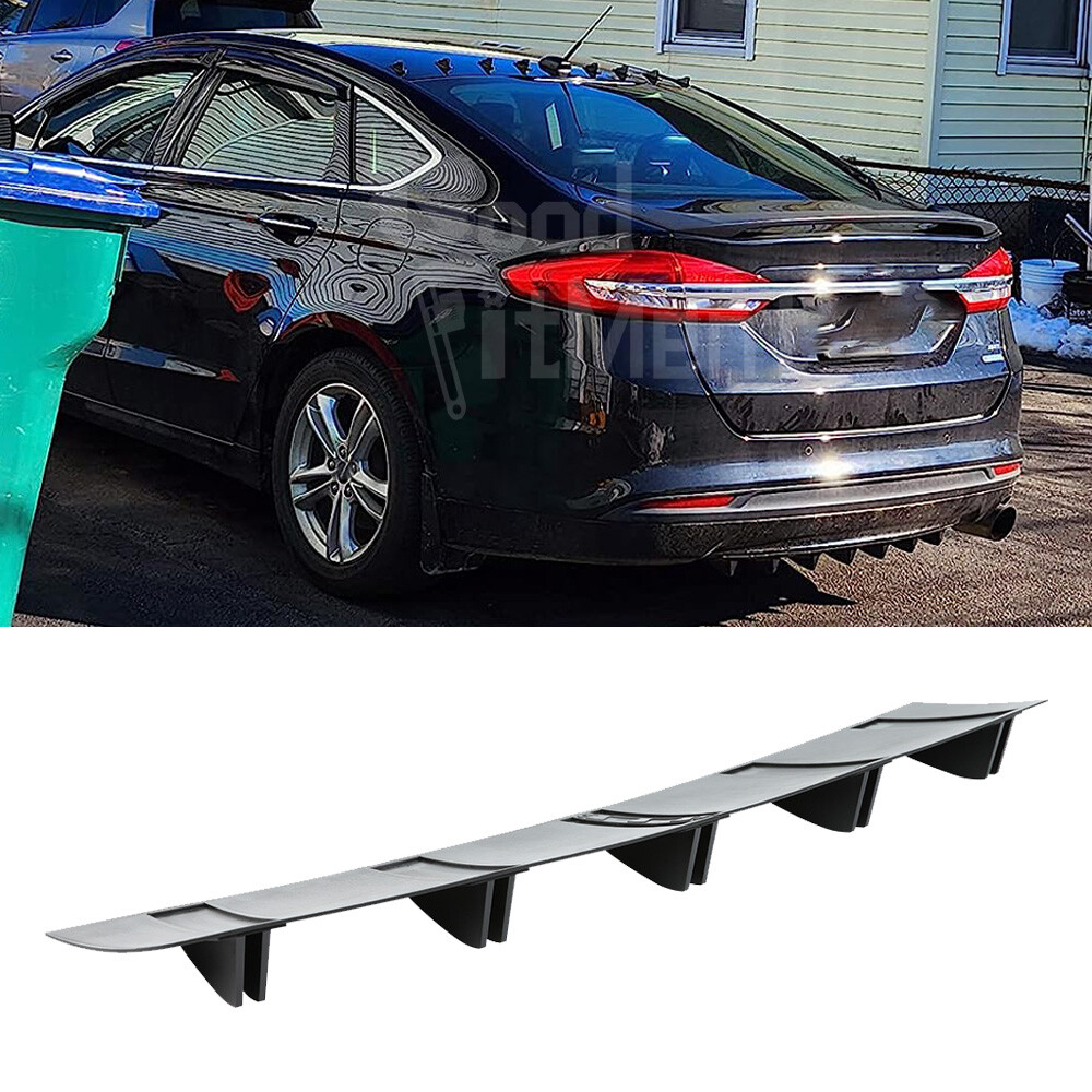 For Ford Fusion SE S Rear Bumper Lip Diffuser Shark Fin Wing Spoiler ...
