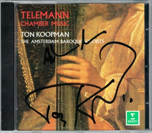 Ton KOOPMAN & Andrew MANZE Signiert TELEMANN Chamber Music CD Wilbert ...