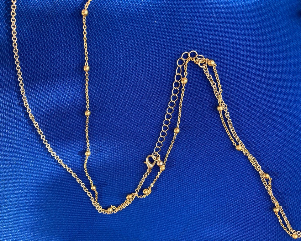 4tlg Timeless Nice Jewelry Set Gold 2 Chains Leaf Pendant & Oval ...
