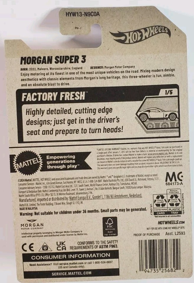 Hot Wheels- Morgan Super 3 Blue HW Factory Fresh 15/250 2025 | eBay
