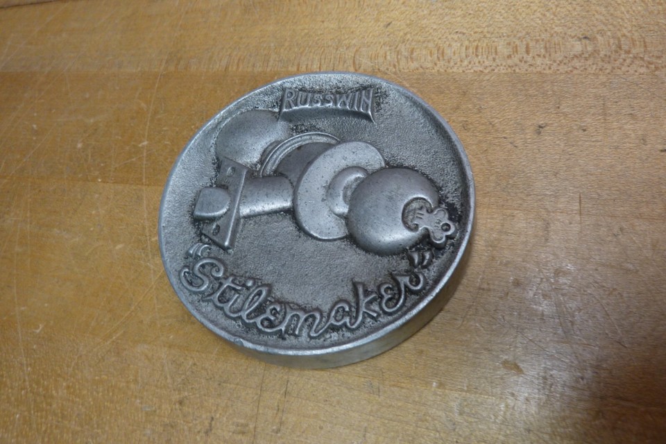 RUSSWIN STILEMAKER Old Hardware Store Advertising Paperweight Door Lock ...