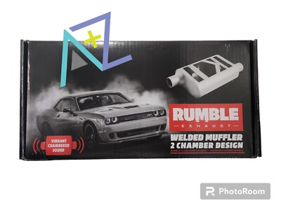 Rumble Chambered Welded Muffler 2.5" x 2.5" Offset / Offset 19" Length ...
