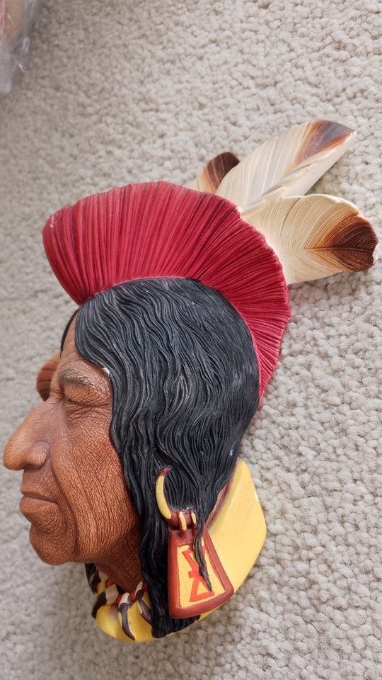BOSSONS Tecumseh Shawnee Chief Chalkware Head | eBay UK