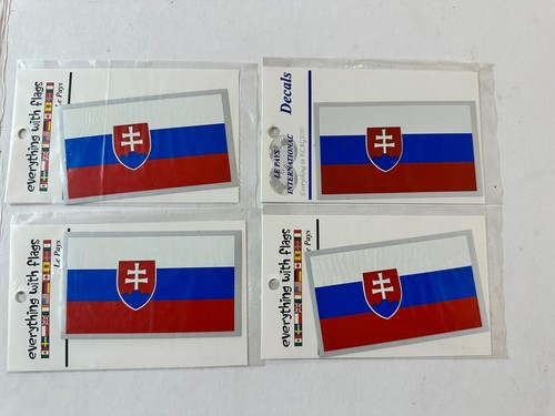 Slovakia Country Flag Reflective Decal Bumper Sticker - Lot Of 4 - NIP ...