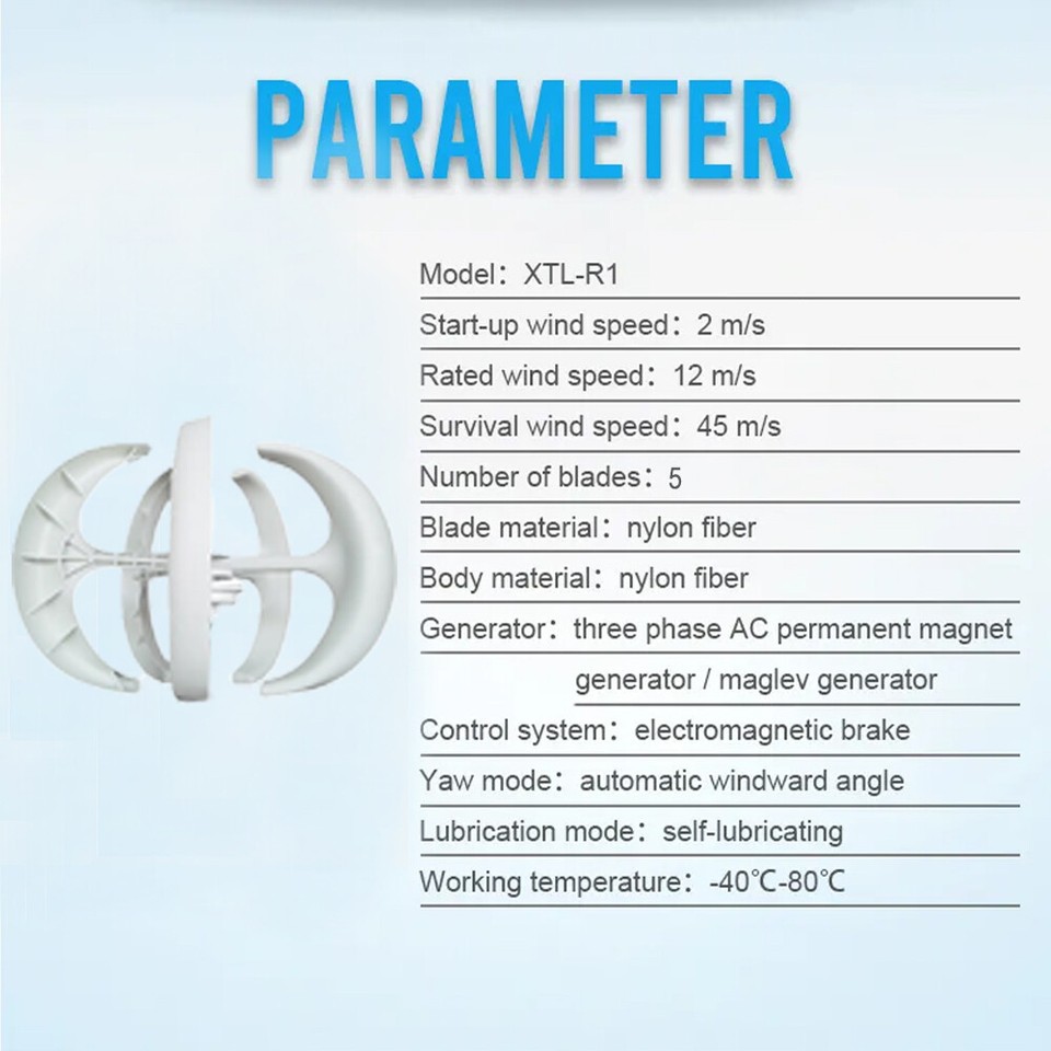 800W DC 12/24V 5-Blade Lantern Wind Turbine Generator Vertical Axis Wind Power | eBay