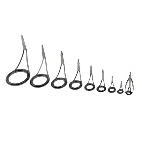9pc/lot Fishing Rod Guides Tips Kit Rod Part Repair Guide Ring Eyes ...