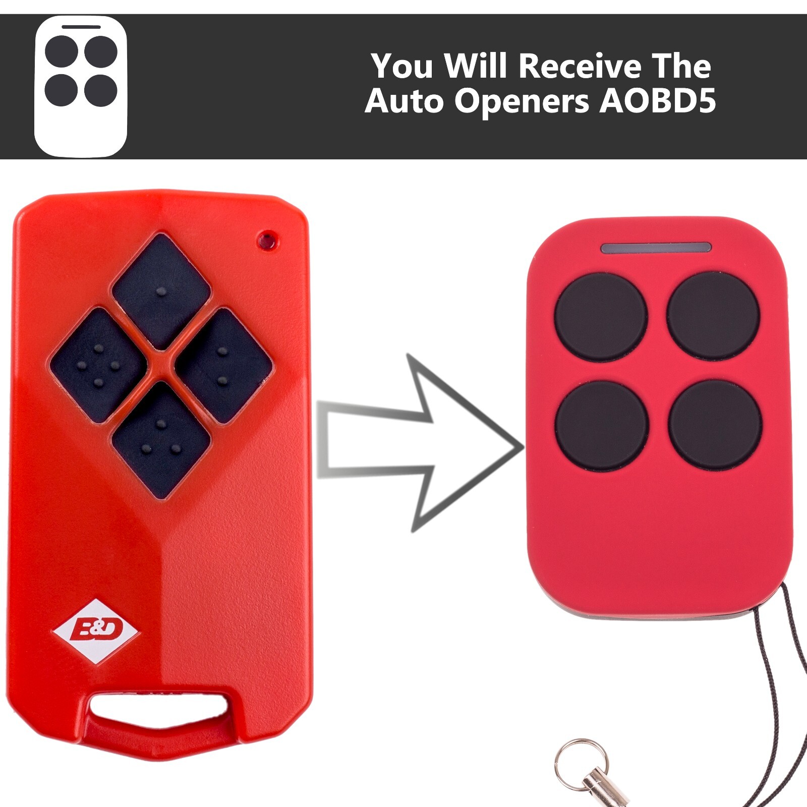 B&D TB5 Tri Tran Remote B&D TB5, BD4, TB2, Garage Door hand 62557 ...