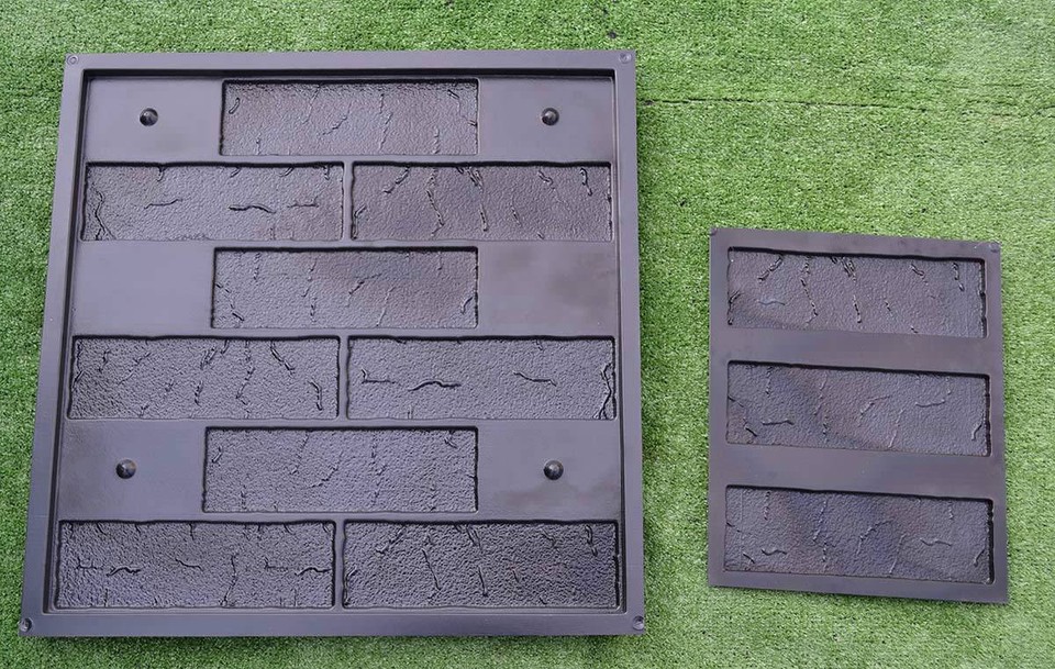 Set 2 pcs WALL STONE MOLD PLASTER CONCRETE Wall Decor stone 3D04 | eBay