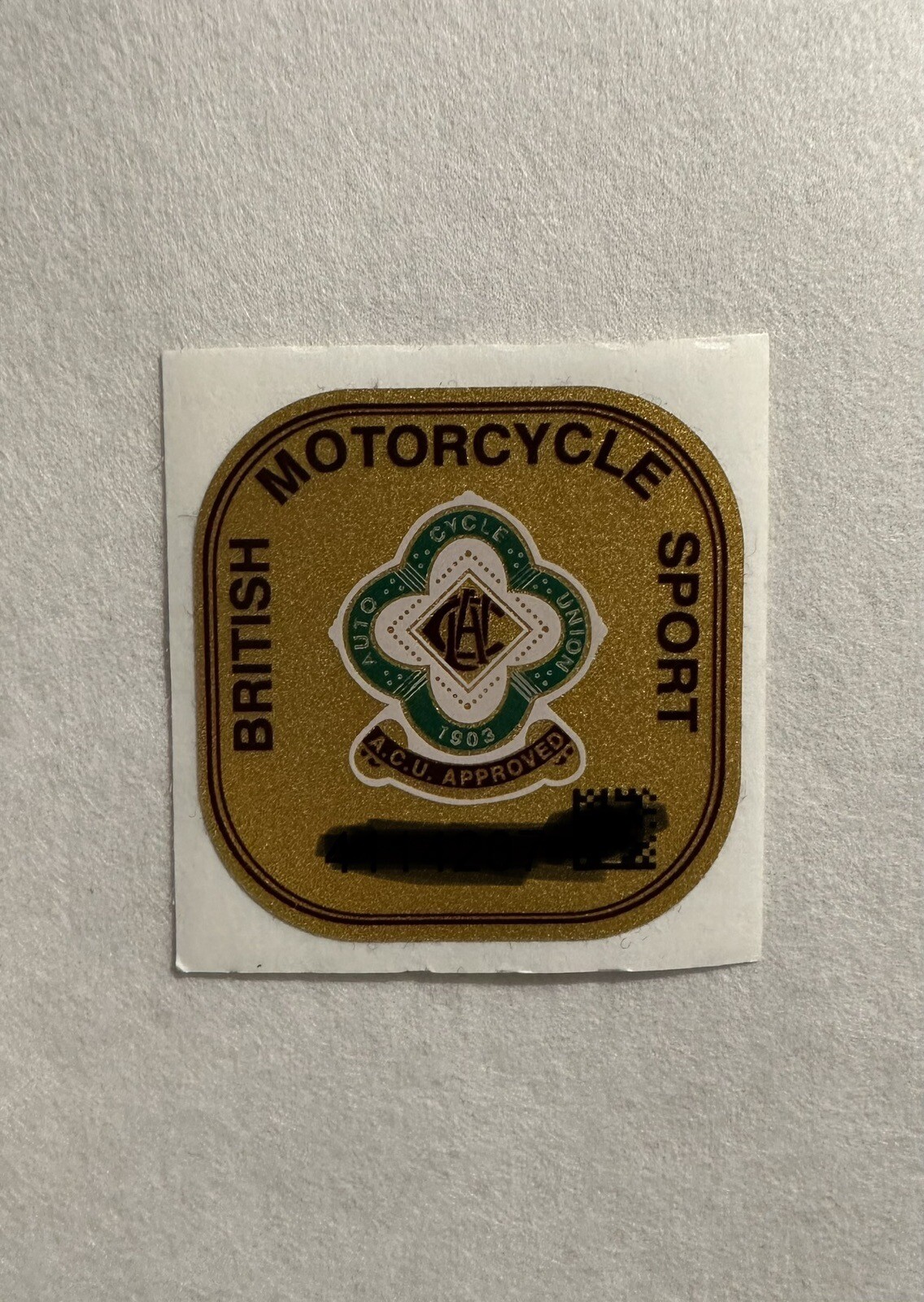 Genuine ACU Gold Sticker Auto Cycle Union Motorcycle Helmet Track Race ...