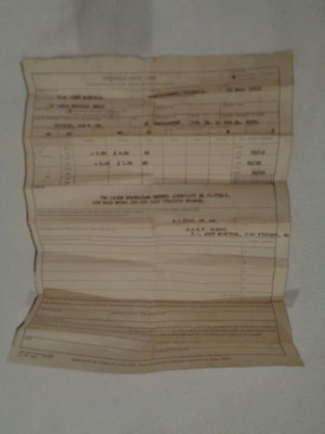 1953 Spectacle Order Form From US Army Military Hospital At Camp Picket ...