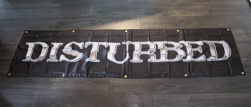 Disturbed Banner Black Flag Big 2x8 feet Thrash Heavy Metal Rock Band ...