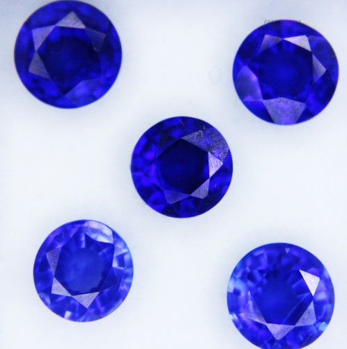 Blue Sapphire 5 Ct Corundum Certified Loose Gemstone Pair Round Shape ...