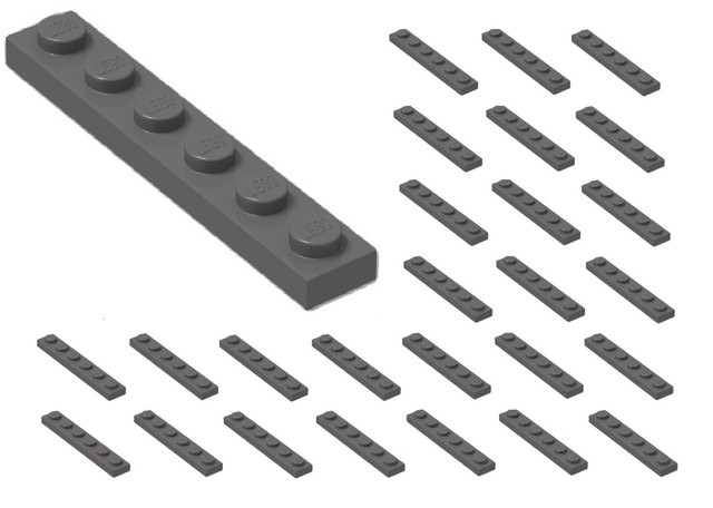 LEGO 1x6 Plates Black White Yellow Blue Orange Brown Gray 3666 for sale ...