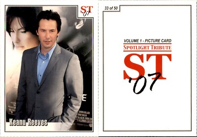 KEANU REEVES Volume 1 perforated card #33 2007 Spotlight Tribute Card ...