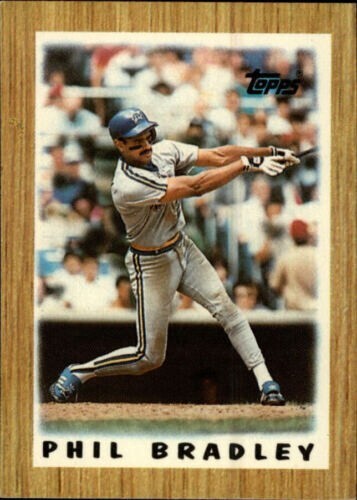 1987 Topps Mini Leader #70 Phil Bradley Outfield Seattle Mariners FREE ...