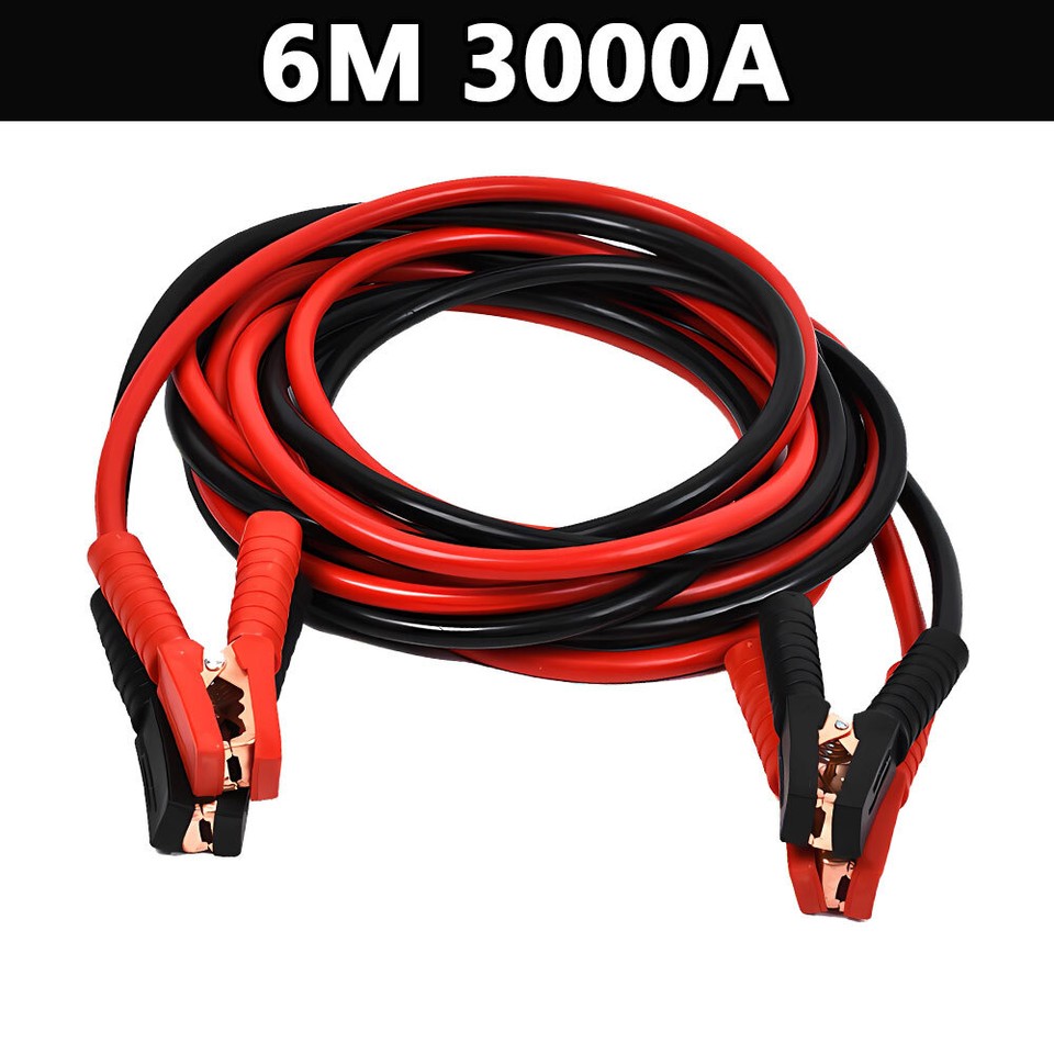 6M Heavy Duty Jump Leads 3000AMP Car Van Battery Starter Booster Cables ...