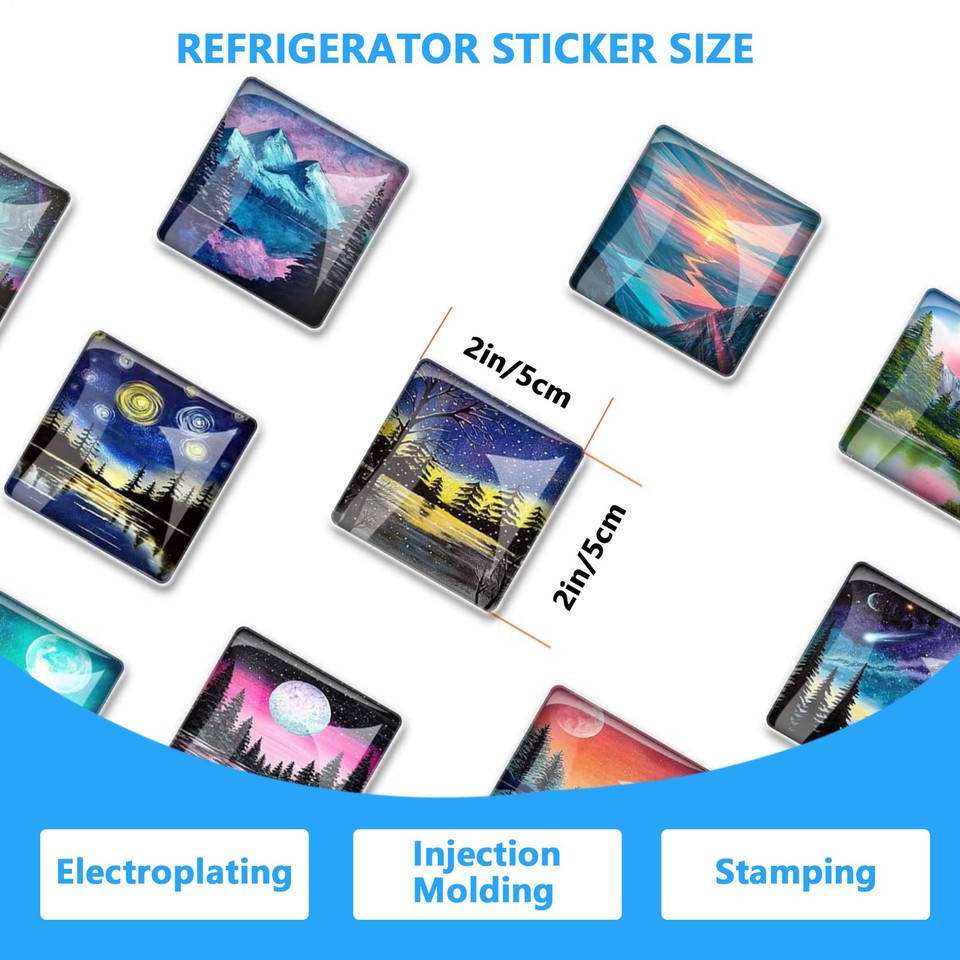 Square Fridge Magnet Press Machine Kit, 2x2 inch/50mm x 50mm, DIY Photo ...
