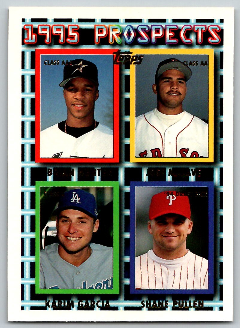1995 TOPPS BRIAN HUNTER/JOSE MALAVE/KARIM GARCIA/SHANE PULLEN RC ...
