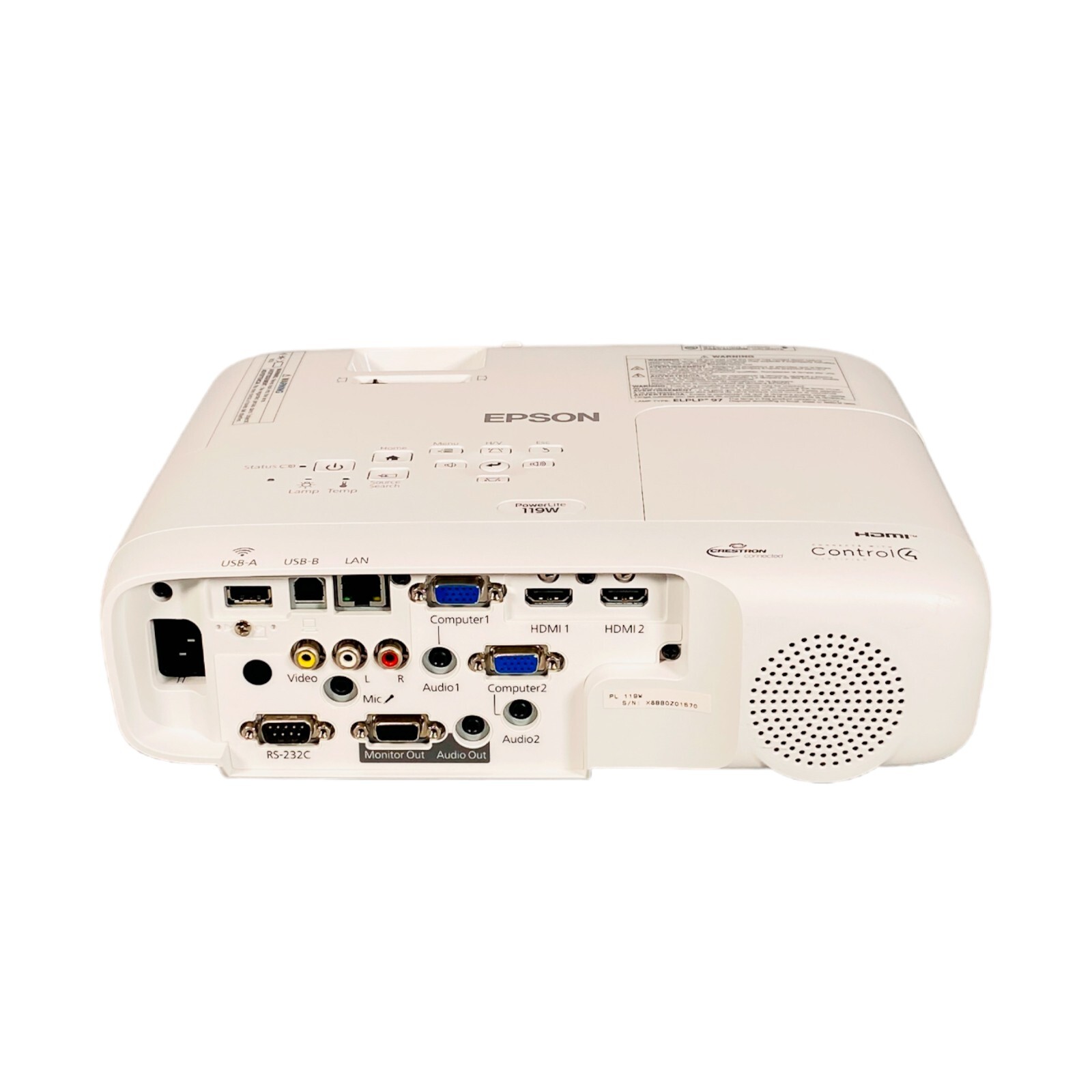 Epson PowerLite 119W 3LCD Projector Portable 4000 Lumens Full HD HDMI w ...