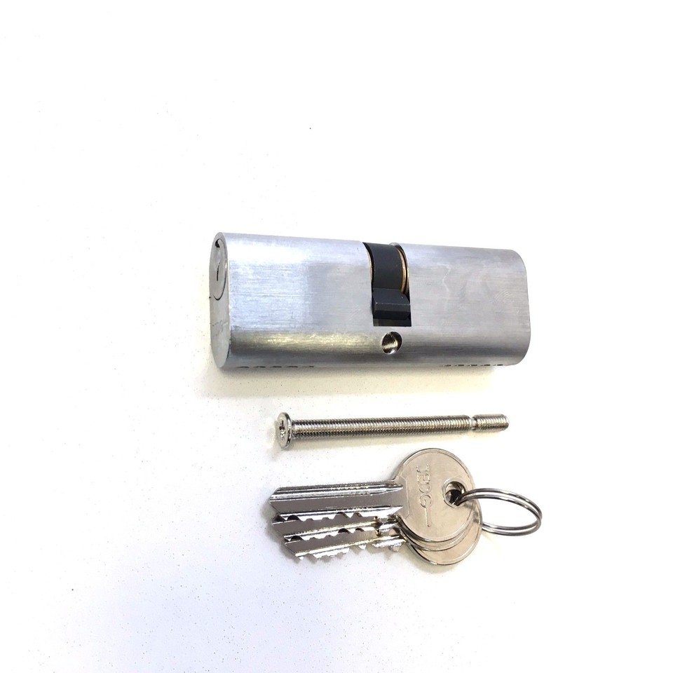 Jedo Satin Chrome OVAL Cylinder inc 3 Keys Upvc Aluminium Door Lock ...