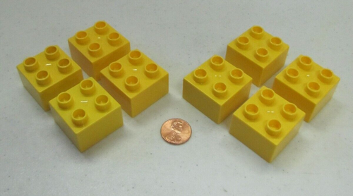 Lego Duplo Classic Yellow 2X2 Brick 8 Block Lot House Castle Building ...