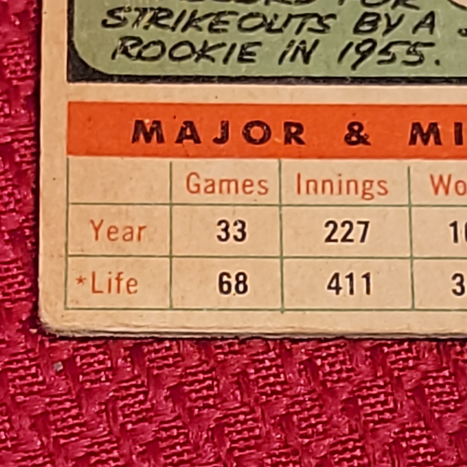 HERB SCORE 1956 56 Topps RC #140 CLEVELAND INDIANS VTG mlb baseball ...