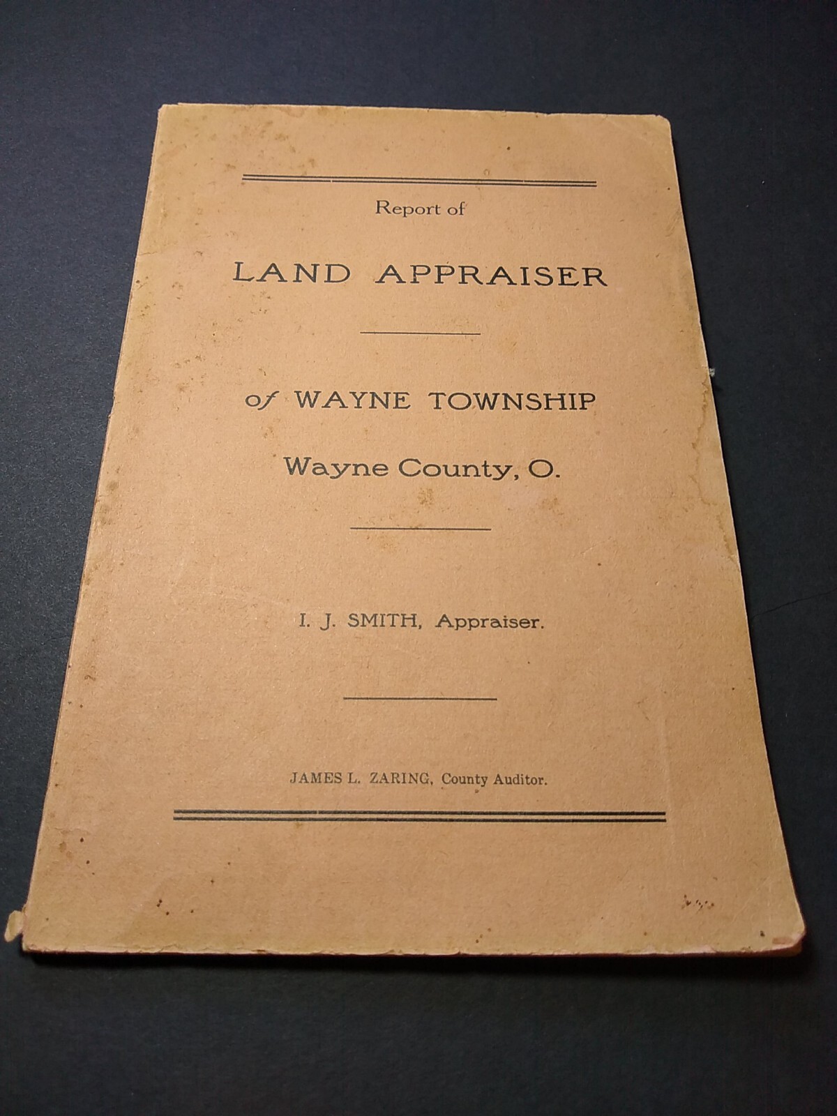 Report Land Appraiser Wayne County Ohio Township IJ Smith Zaring ...
