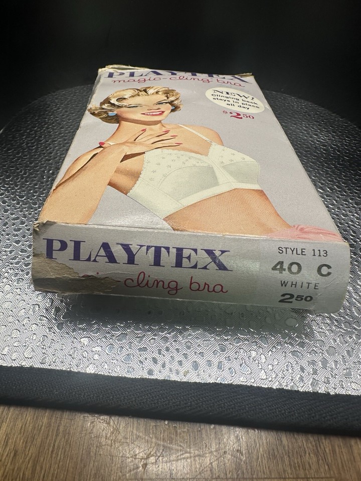 Playtex Magic Cling Bra 1960s Vintage NIB 40 C White Style 113 | eBay