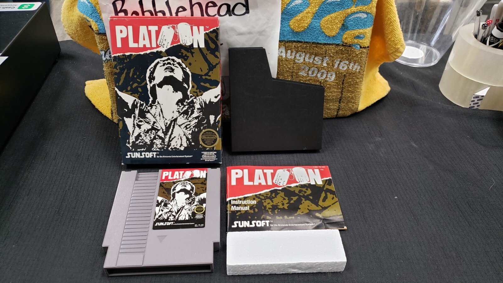 CIB PLATOON NINTENDO NES VIDEO GAME COMPLETE IN BOX W/ PROTECTOR CASE ...