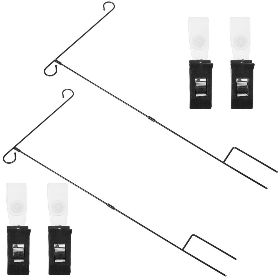 2 Sets Iron Garden Flag Holder Outdoor Yard Flag Stand Garden Flag Pole ...