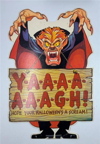 Vintage 1980s Halloween Decoration die cut Classroom Hallmark Vampire ...