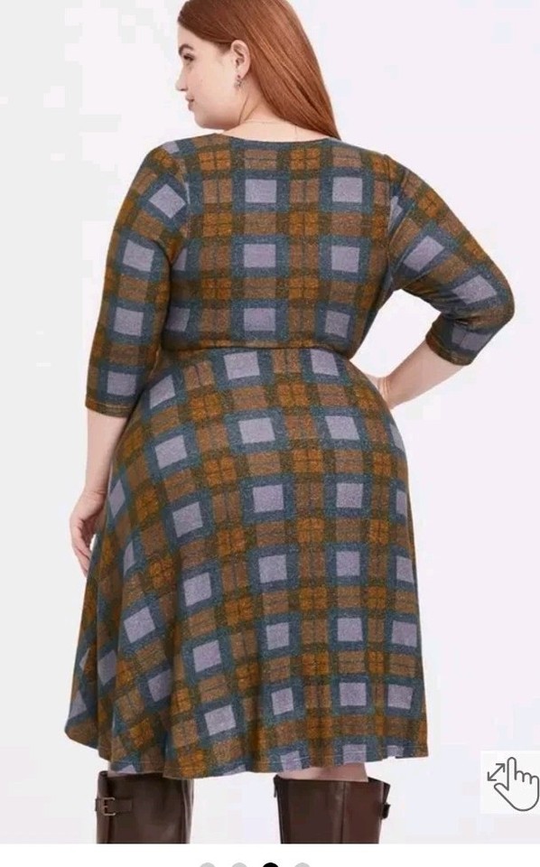 Torrid x Outlander Tartan Plaid Hacci Faux Wrap Dress Women’s 2X | eBay