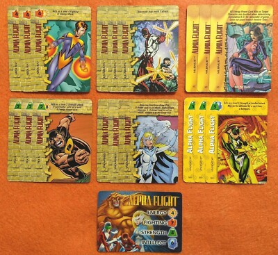 Marvel OVERPOWER Alpha Flight LOT 19 char 18 sp Aurora Guardian Murmur ...