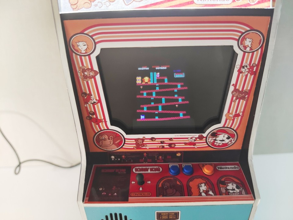 Donkey Kong trilogy plus 10 extra games. 1/6 scale mini working arcade ...