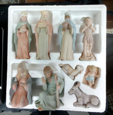 Vintage Lefton Nativity 1983 Christopher Collection 9 Pc Set Bethlehem ...