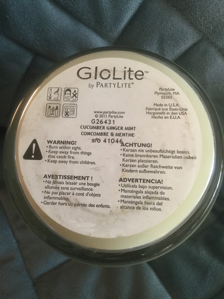 PARTYLITE GLOLITE CUCUMBER GINGER MINT DOUBLE WICK CANDLE 15.5 OZ - NEW ...