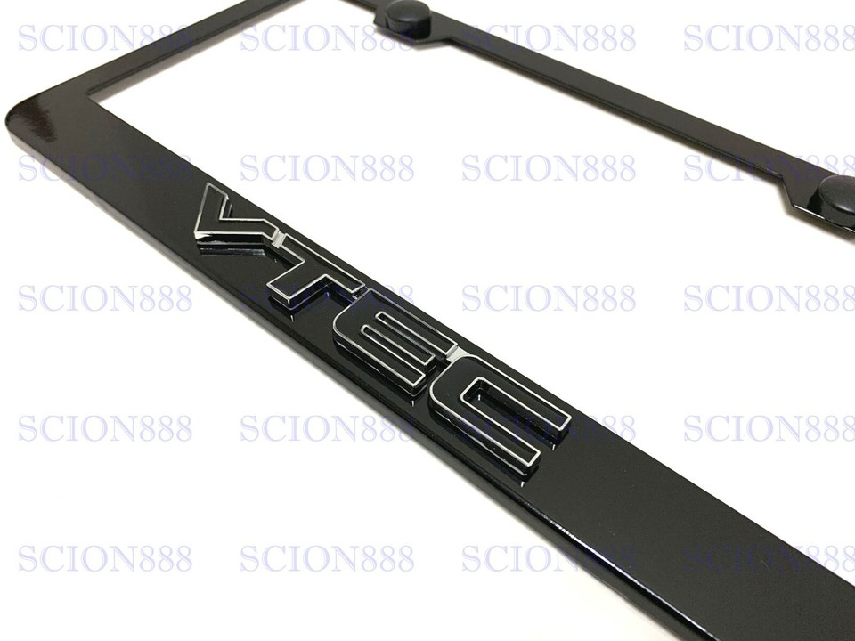 1pc 3D VTEC Logo Emblem Badge BLACK Stainless Metal License Plate Frame ...