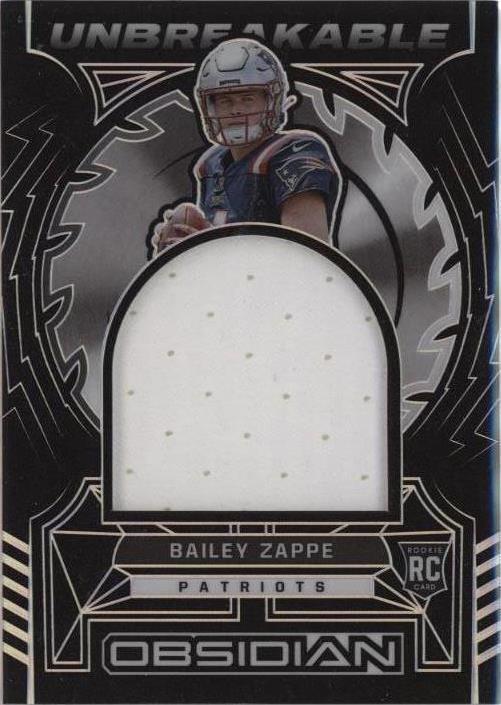 2022 Panini Obsidian - Unbreakable Material Bailey Zappe #UM-BZA /125 ...