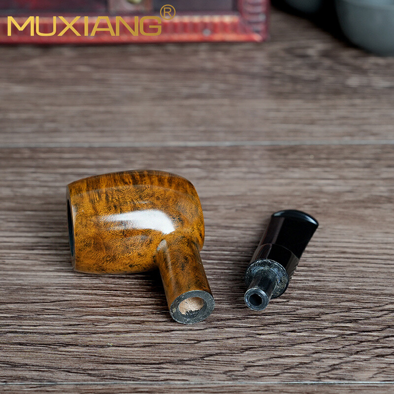 MUXIANG Briar Lovat Pipe Wooden Tobacco Pipe 3mm Saddle Stem Smooth ...