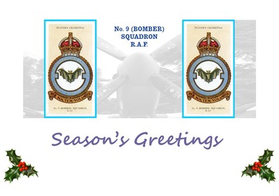 CHRISTMAS CARD RAF BADGES 1937 No 9 BOMBER SQUADRON VINTAGE DESIGN ...