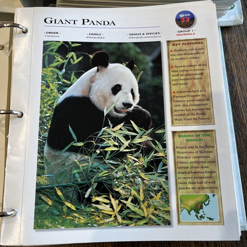 Wildlife Explorer Binders Groups 1-8 Conservation Card Set ~500 Cards ...