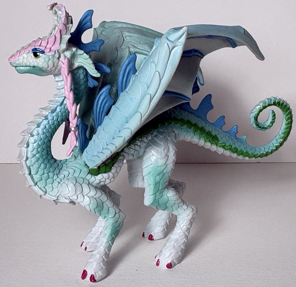 Safari Ltd PRINCESS DRAGON Light Aqua Pink White Winged Fantasy ...