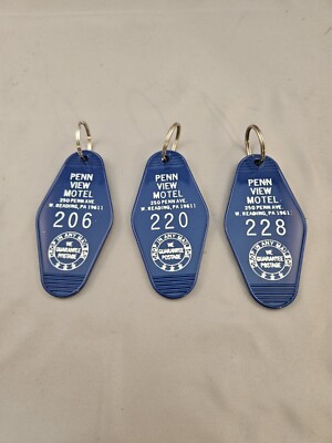 3 Vintage NOS Key Chains 1960s/70s Hotel Motel Room Key Fobs Penn View ...
