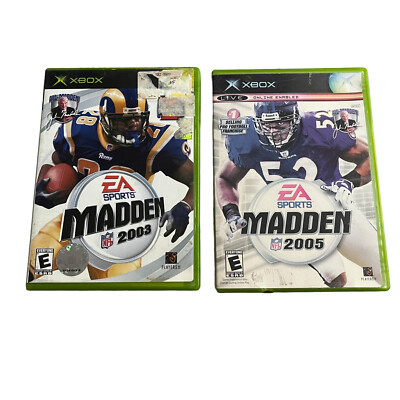 Madden NFL 2003 and 2005 Microsoft Xbox Complete w/ Manual - Lot of 2 ...