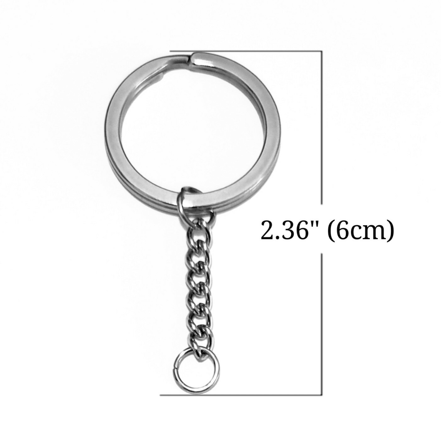 30mm Keyring Blanks Stainless Steel DIY Key Chains Silver Split Ring UK ...