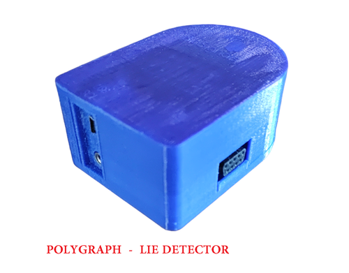 Polygraph - Detector 2 sensors mixed blue color 3d box with AI, Made by ...